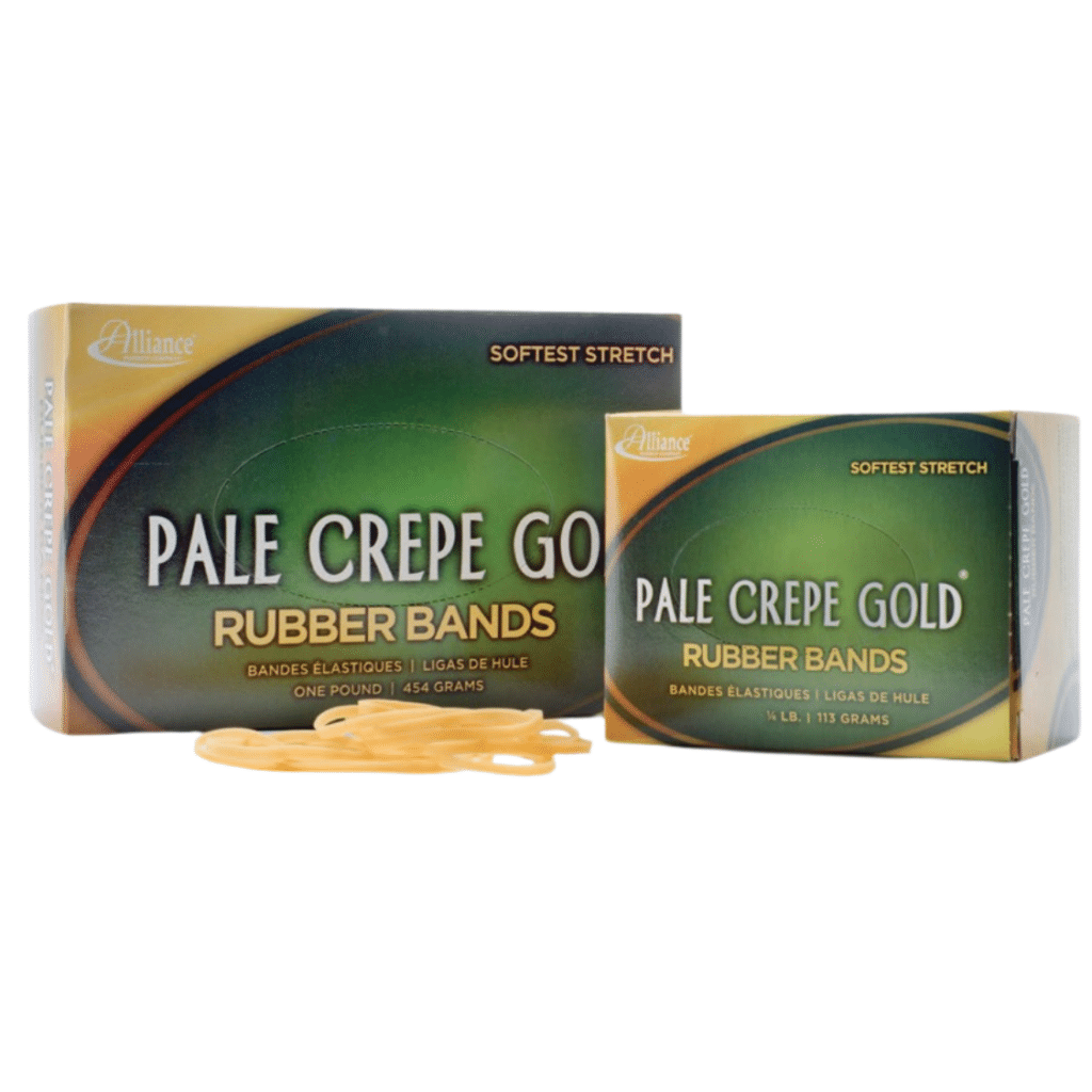 Pale Crepe Gold Rubber Bands - Highest Rubber Content